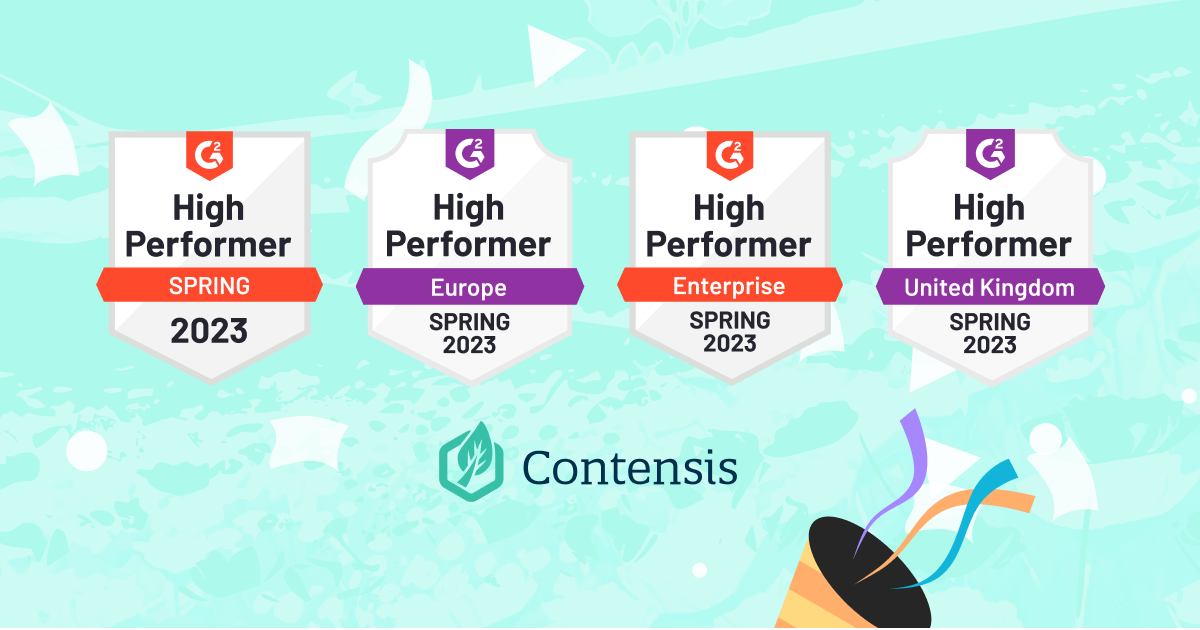 Contensis awarded four new G2 badges in Spring 2023